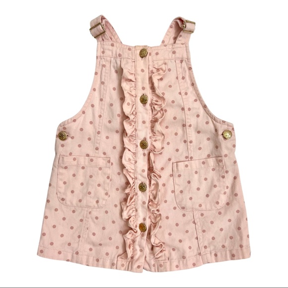 Jillian’s Closet | Dresses | Polka Dot Overall Dress With Gold Buttons ...